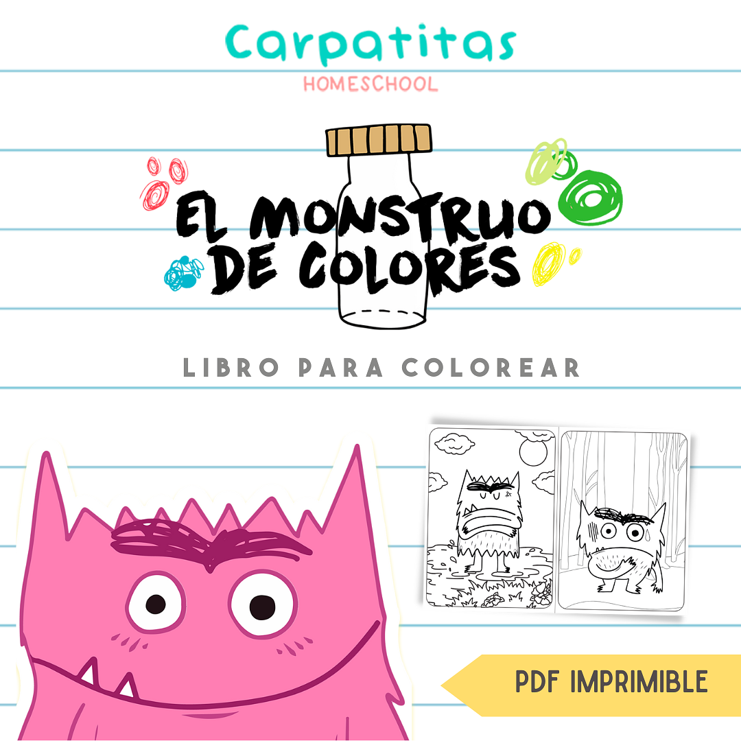 El Monstruo de Colores Para Colorear| PDF para imprimir | salduu.com